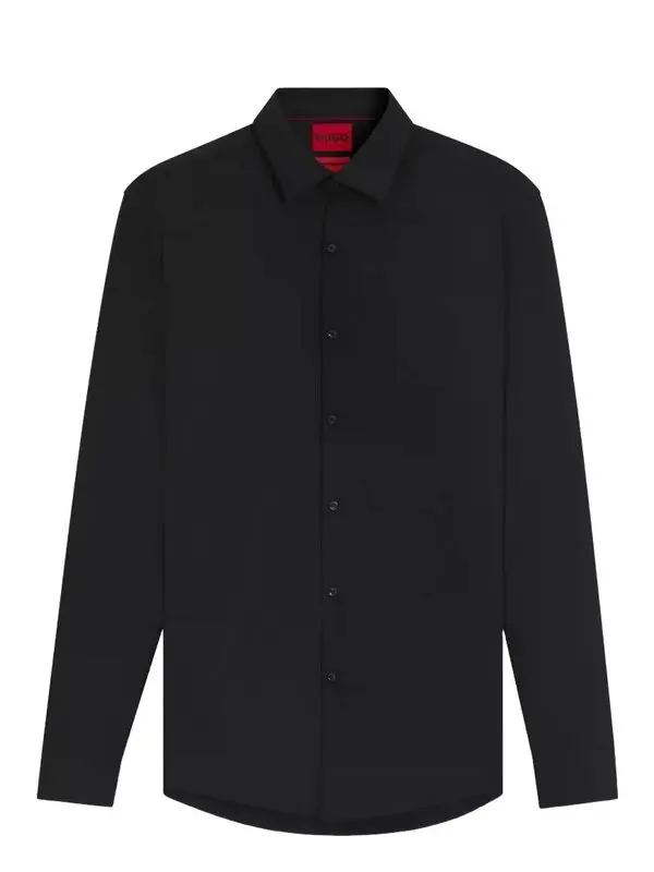 Hugo Slim-fit Shirt In Performance-stretch Jersey - Black