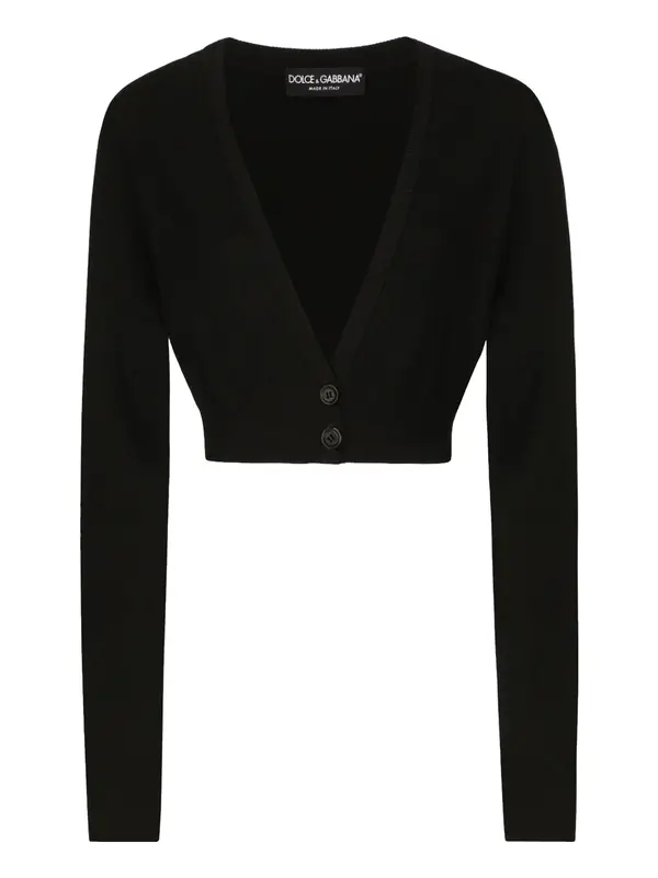 Dolce & Gabbana V-neck Cropped Cardigan - Black