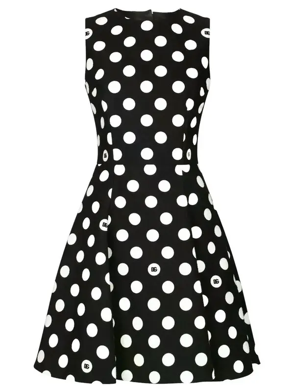 Dolce & Gabbana Polka-dot Mini Dress - Black