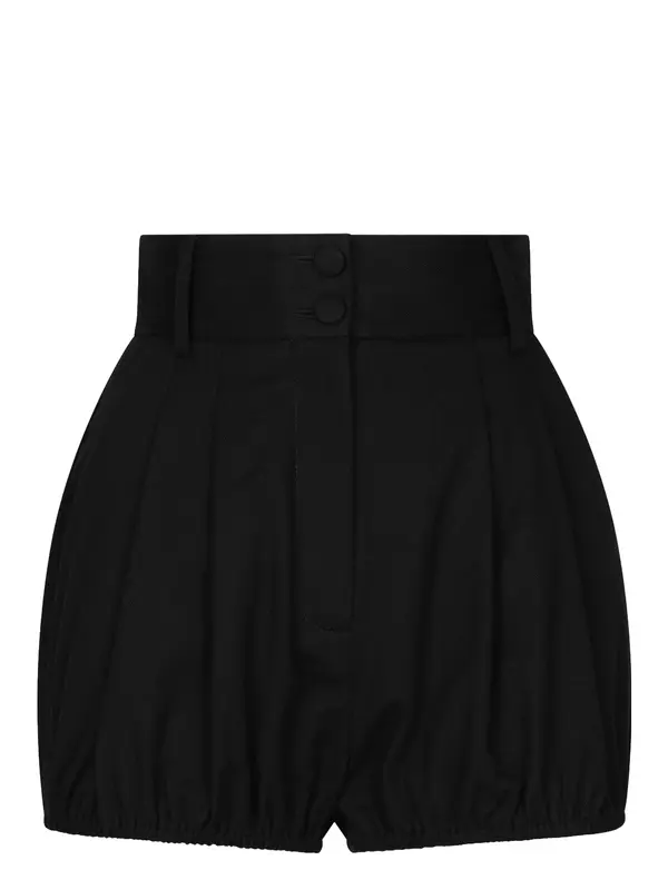 Dolce & Gabbana Pleated Gabardine Shorts - Black