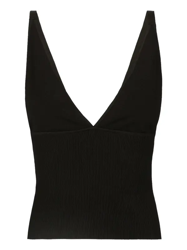 Dolce & Gabbana Ribbed-knit Cropped Tank Top - Black