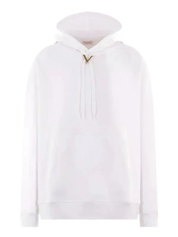 Valentino Garavani Vlogo Cotton Hoodie - White