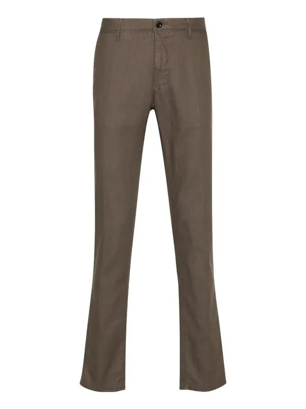 Incotex Logo-embroidered Trousers - Brown