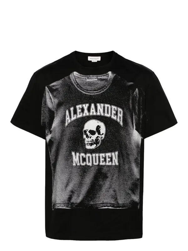 Alexander McQueen Graphic-print Cotton T-shirt - Black