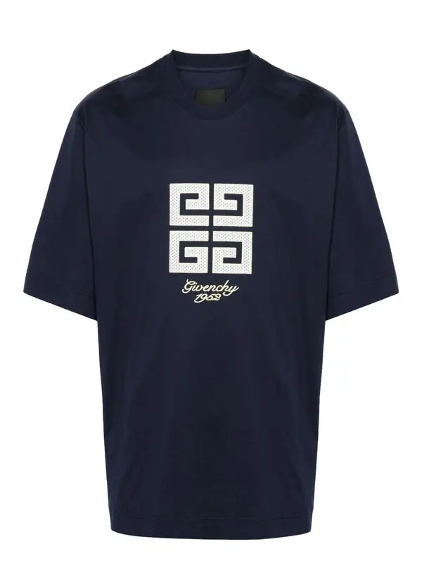 Givenchy 4g-motif Cotton T-shirt - Blue