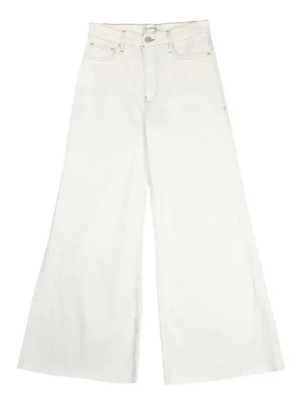 FRAME Le Palazzo Crop Wide-leg Jeans - White