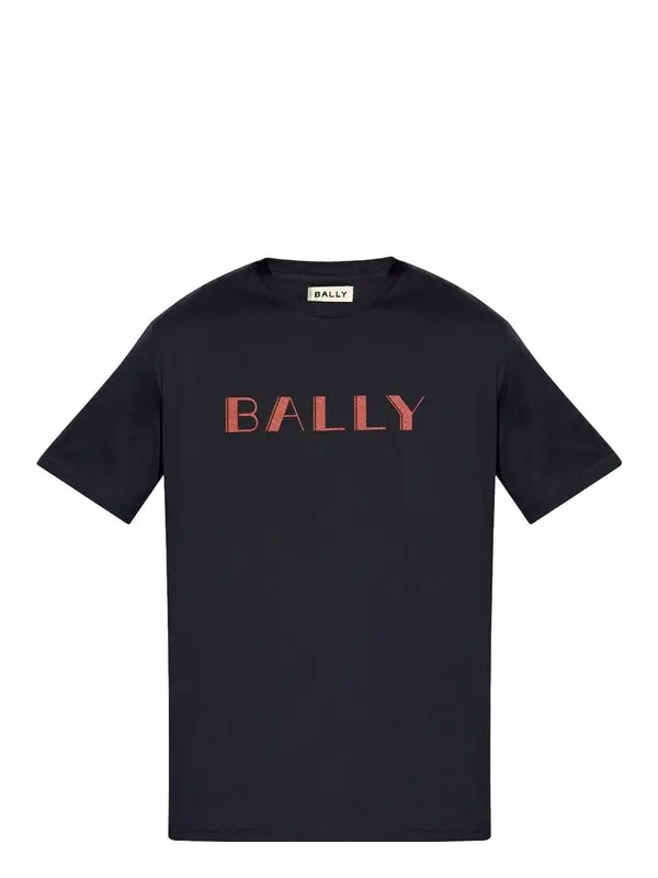 Bally Logo-print Organic-cotton T-shirt - Blue