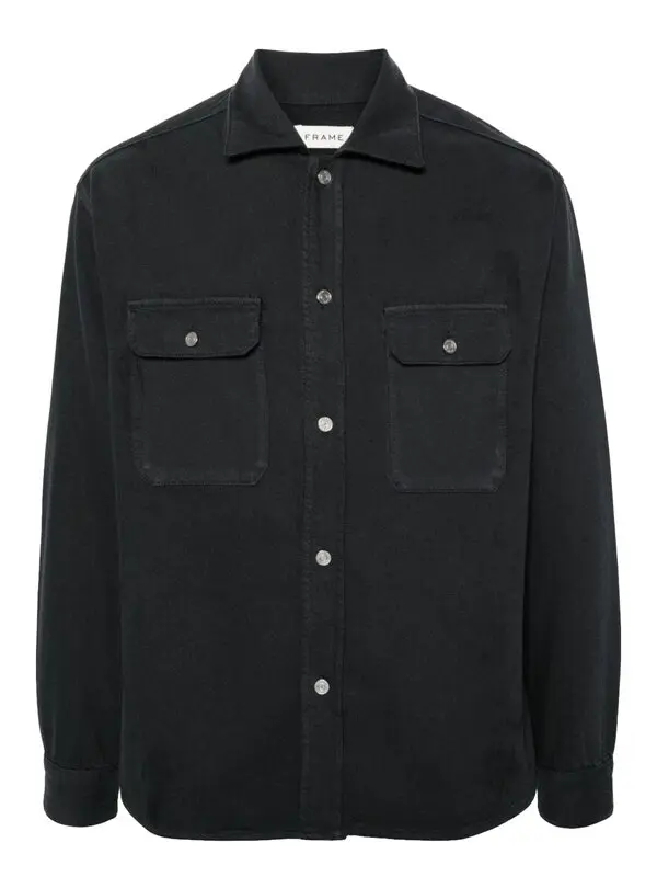 FRAME Long-sleeve Cotton Overshirt - Blue