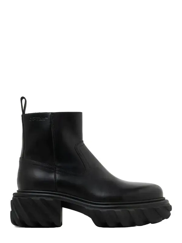 Off-White Exploration Motor Leather Boots - Black