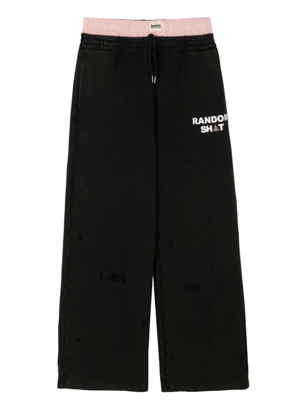 Natasha Zinko Layered Logo-print Trousers - Black