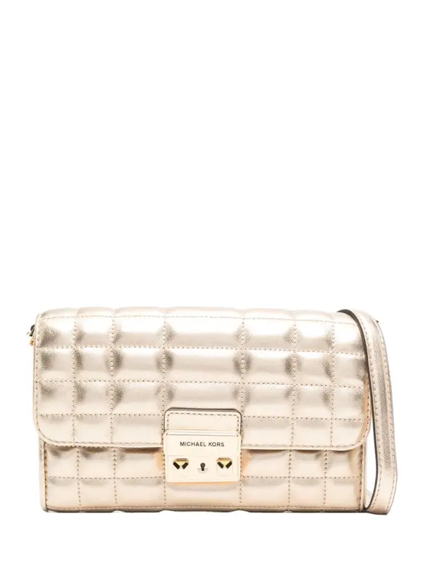Michael Kors Tribeca Leather Cross Body Bag - Gold