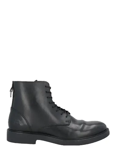 REPLAY Leather Lace-up Ankle Boots - Black