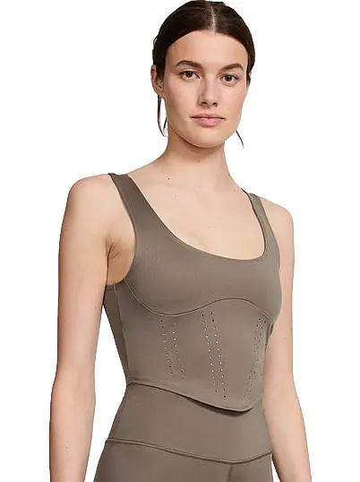 Victoria's Secret Vsx Essential Perforated Corset Tank Top - Green