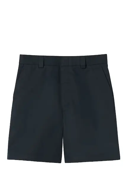 Gucci Double Cotton Twill Short With Web - Blue
