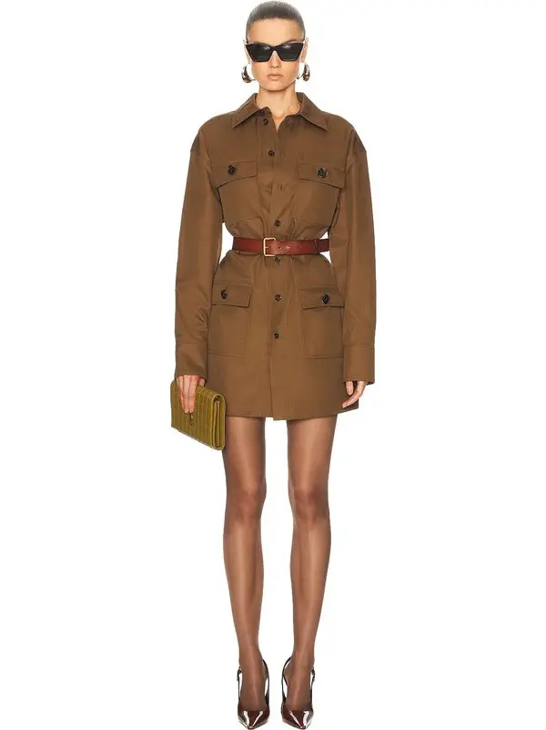 Saint Laurent Mini Shirt Dress - Ecorce