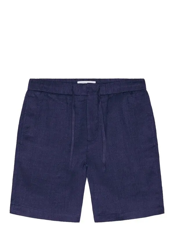 Frescobol Carioca Felipe Linen Shorts - Navy Blue