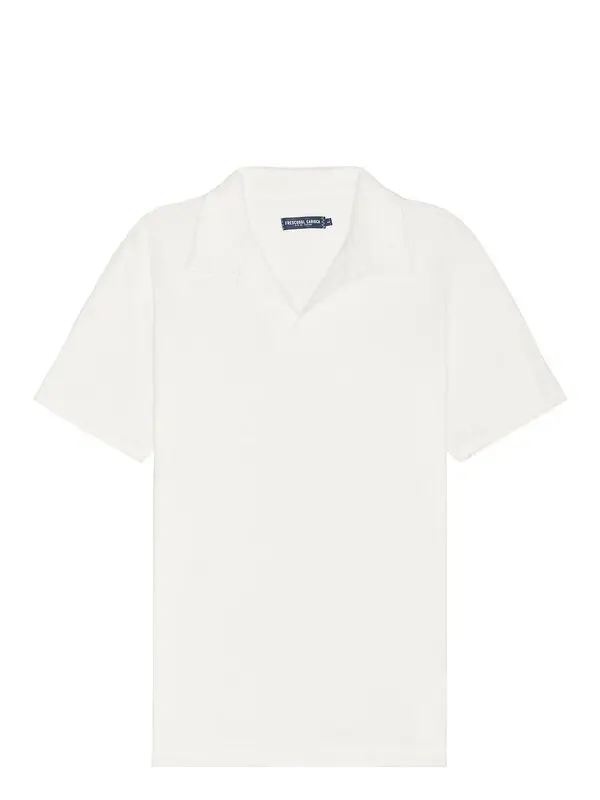 Frescobol Carioca Faustino Terry Cotton Blend Short Sleeve Polo In White - Ivory