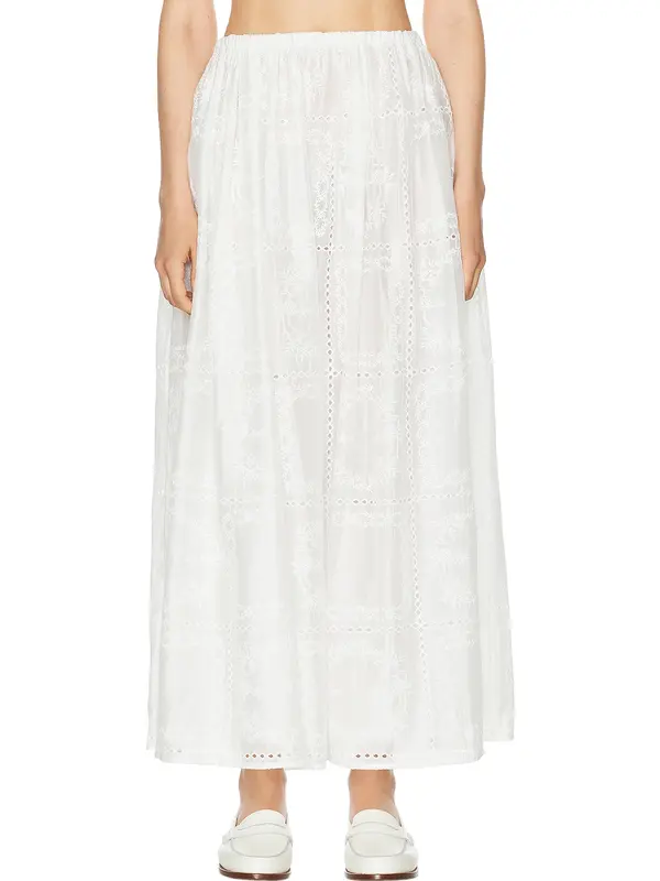 HELSA Handkerchief Midi Skirt - White