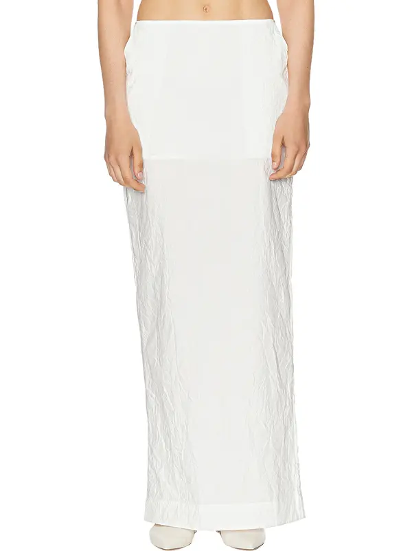 HELSA Crinkle Maxi Skirt - White