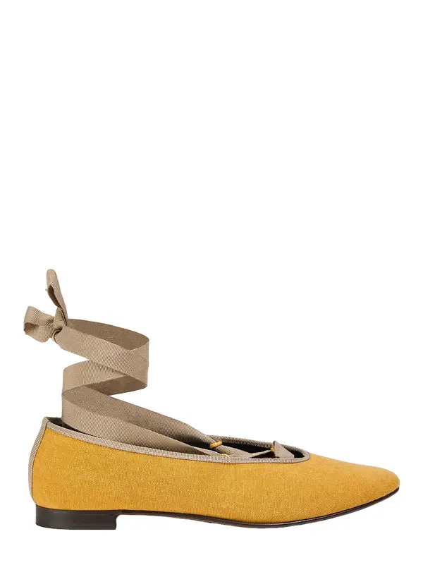 ALEX MILL Juliet Canvas Ballet Flats - Marigold