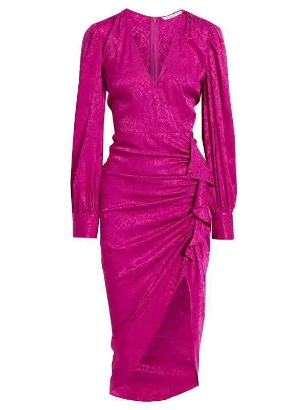 Veronica Beard Weiss Wrap-effect Midi Dress - Magenta