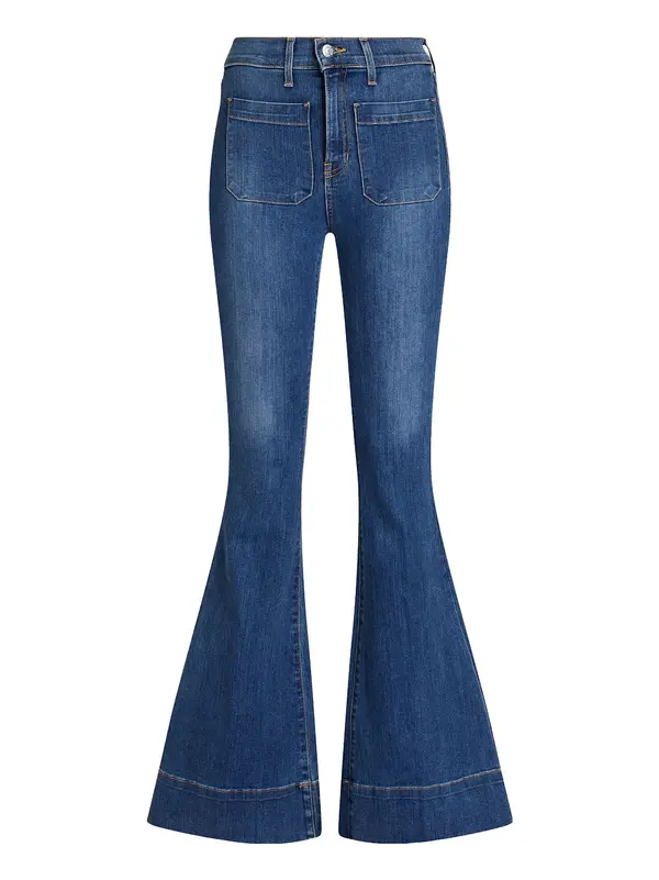 Veronica Beard Sheridan High-rise Flare Jeans - Mid Denim