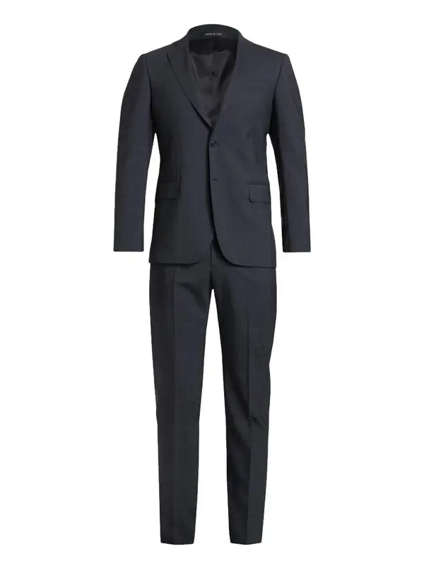 SAKS FIFTH AVENUE Collection Plaid Wool Single-breasted Suit - Navy