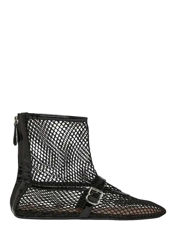 Alaïa Fishnet Ballerina Booties - Noir
