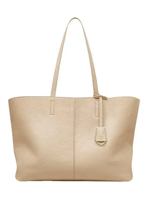 MAISON DE SABRE Large Leather Zipped Soft Tote - Saharan Nude
