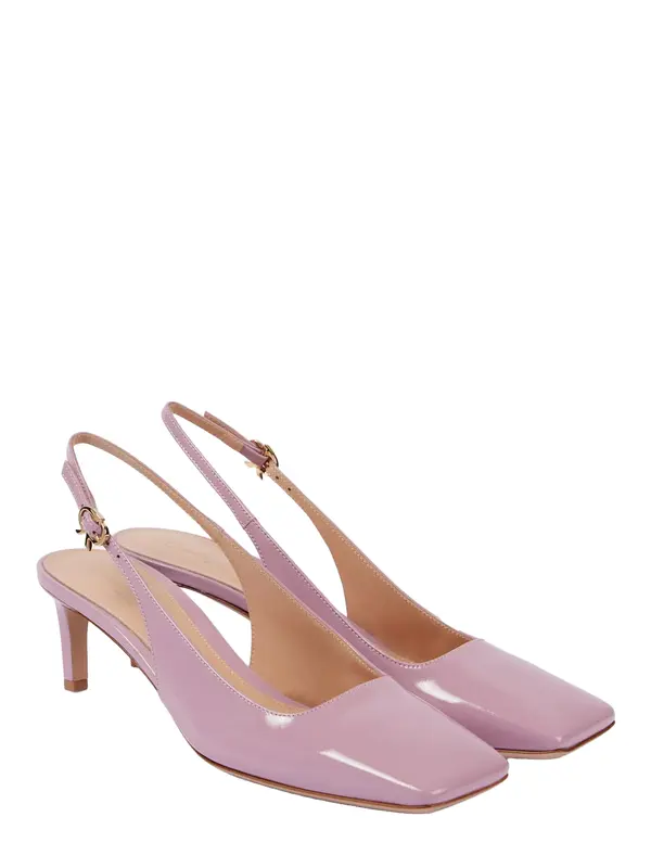 GIANVITO ROSSI Leather Slingback Pumps - Pink