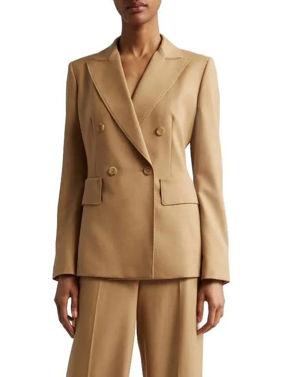 Max Mara Osanna Double-breasted Twill Blazer - Honey