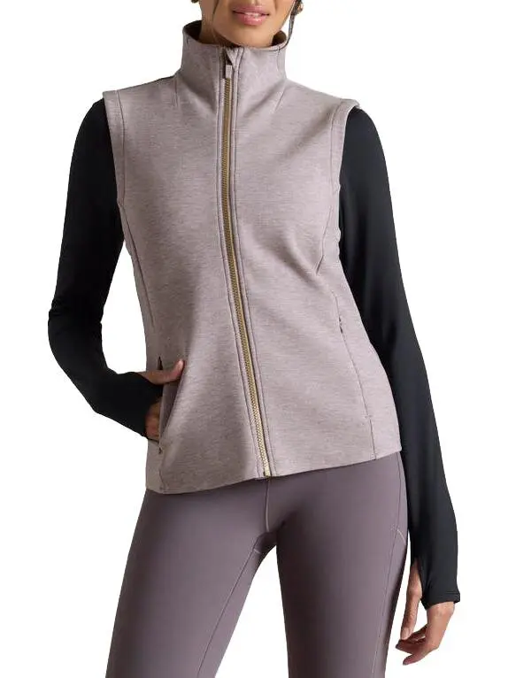 RHONE Dreamglow Zip-up Vest - Taupe Mist
