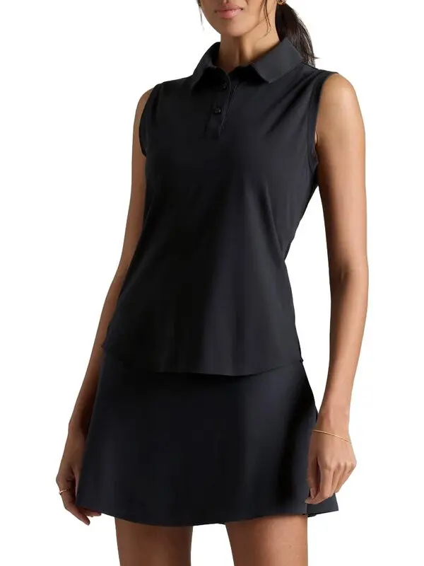 RHONE Course To Court Sleeveless Polo - Black