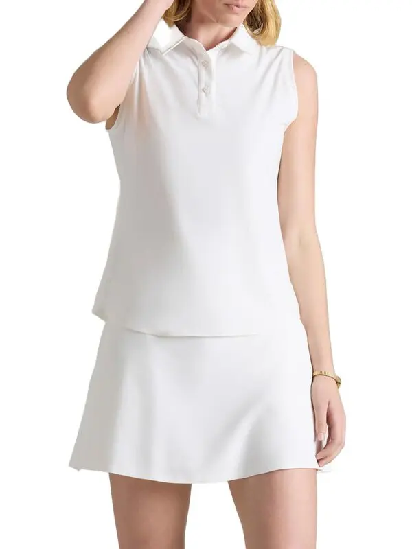 RHONE Course To Court Sleeveless Polo - Snow White