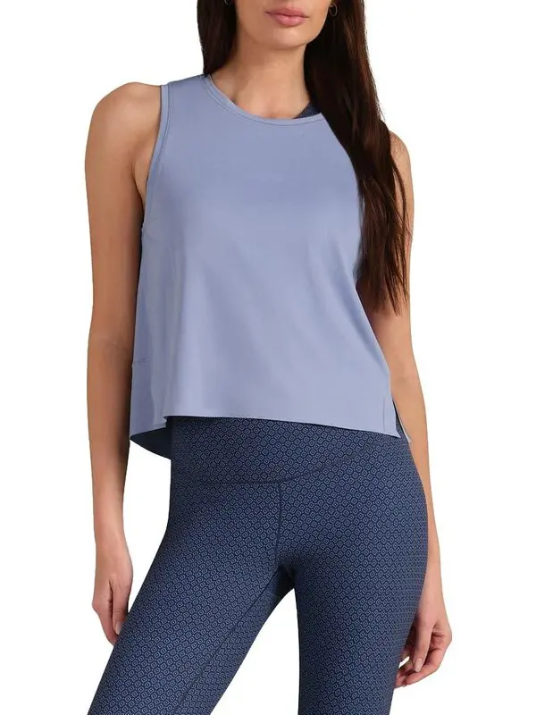 RHONE Serene Crop Tank Top - Hydrangea Blue