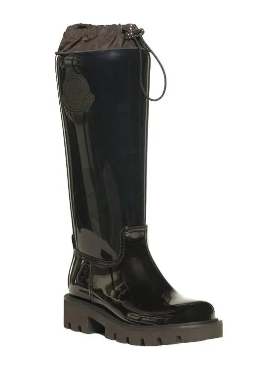 Moncler Kickstream Waterproof Rain Boots - Glossy Black