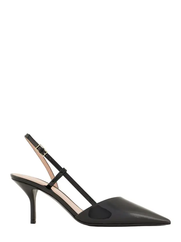 Giorgio Armani Patent Leather Slingbacks - Black