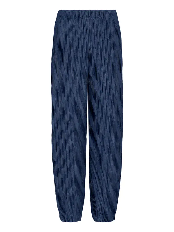 Giorgio Armani Two-tone Pleated Jersey Trousers - Blue