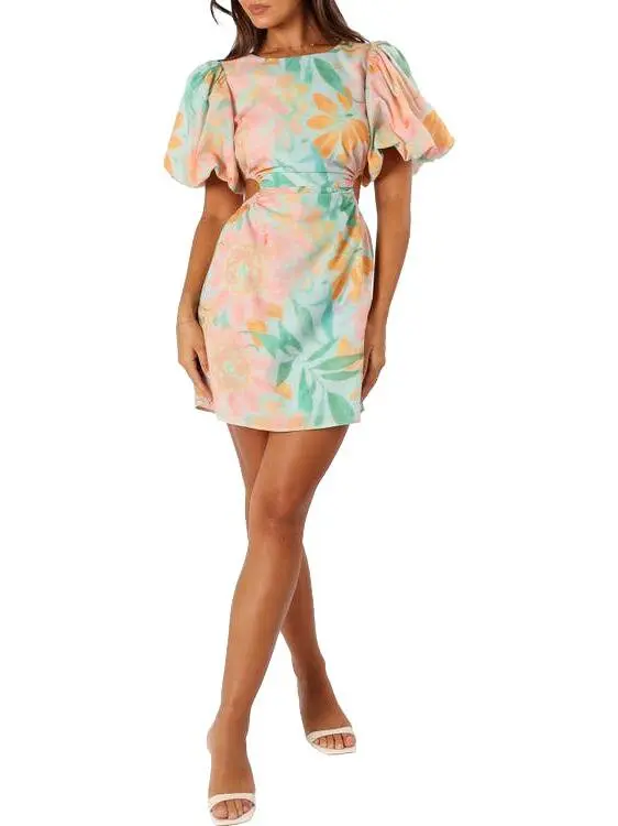 PETAL & PUP Natalie Floral Mini Dress - Coral Print