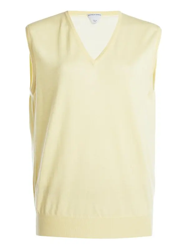 Bottega Veneta Sleeveless Knit Cashmere Top - Yellow