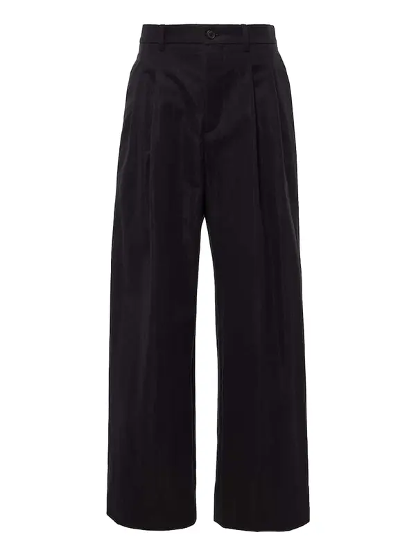 Wardrobe.NYC Cotton-blend Wide-leg Pants - Black
