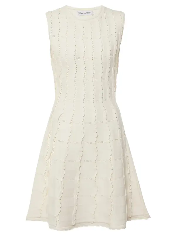 Oscar De La Renta Knitted Mini Dress - White