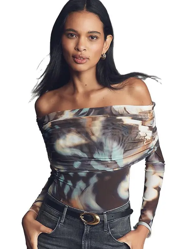AFRM Maxe Bodysuit By - Feather Swirl