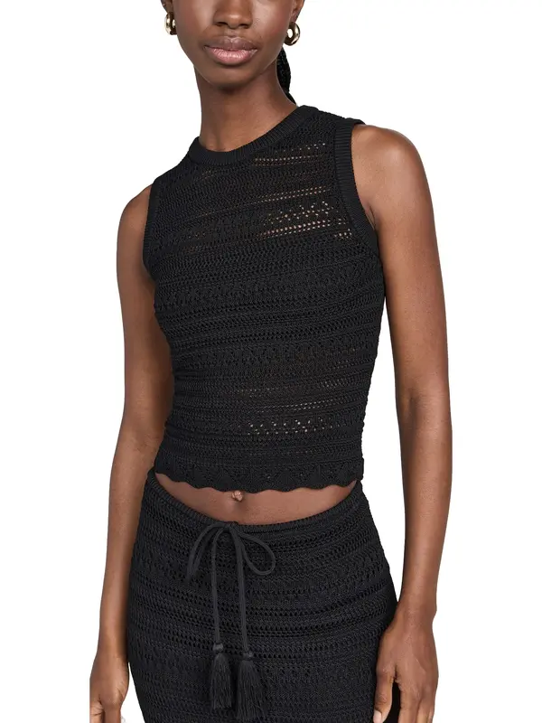 PQ Crochet Tank - Black