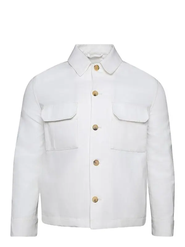 Loro Piana Daito Cotton Linen Overshirt - Optical White