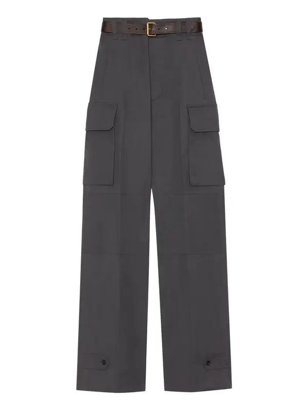 Saint Laurent Cassandre Cargo Trousers - Grey