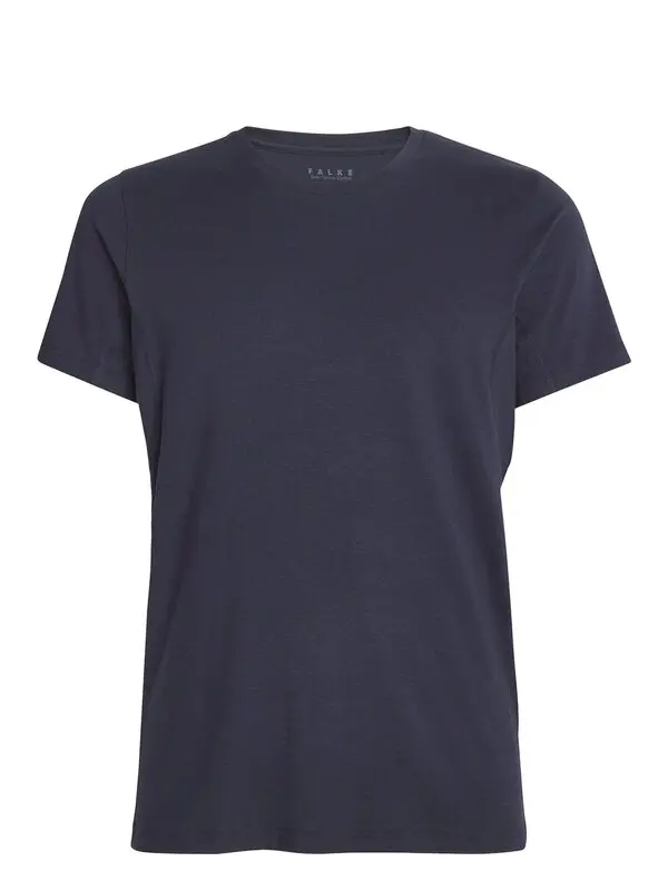 Falke Cotton-blend Daily Climate Control T-shirt - Navy