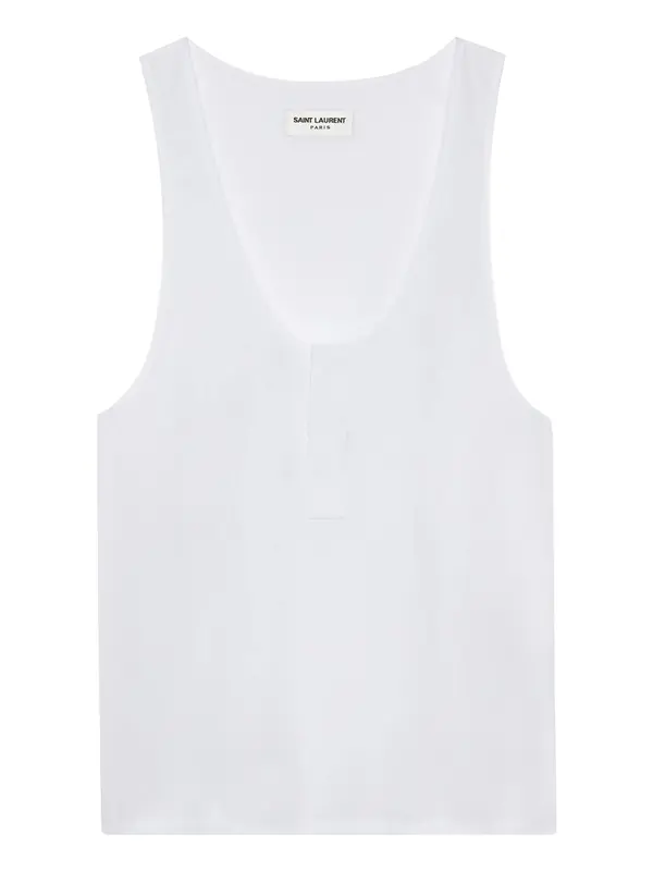 Saint Laurent Cotton Tank Top - White
