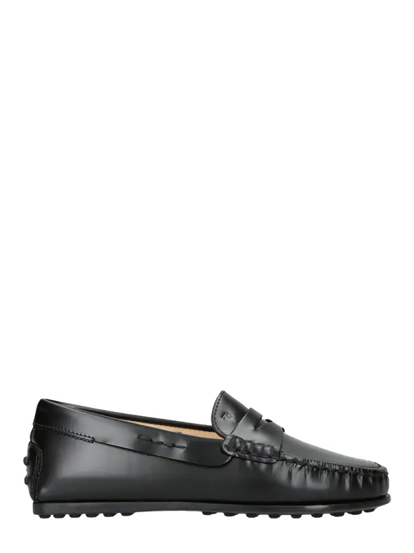 TOD'S Leather Mocassino Nuovo City Driving Shoes - Black