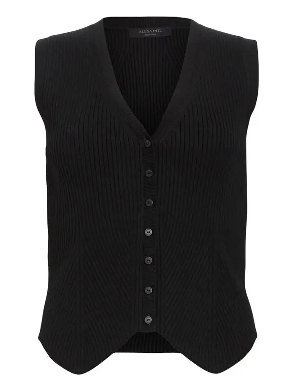 ALLSAINTS Knitted Cruz Waistcoat - Black